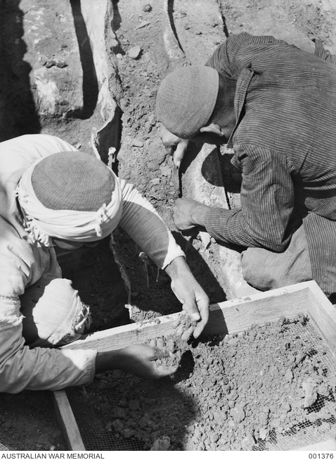 GAZA RIDGE. OLD COFFIN UNEARTHED BY ARABS. (NEGATIVE BY D. PARER ...