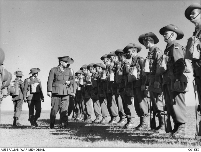 Brigadier Field inspecting 2/12th Battalion at Ingleburn Camp ...