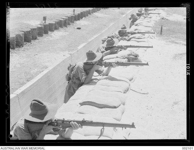 JAFFA, PALESTINE. MEMBERS OF THE 2/6TH BATTALION PRACTICE THEIR RIFLE ...