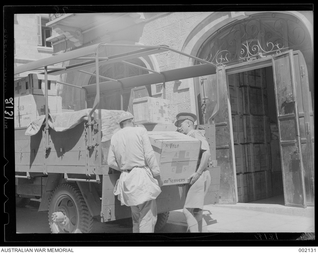 JERUSALEM - RED CROSS ROOMS - LOADING STORES - DRIVER D. TAPPER ...