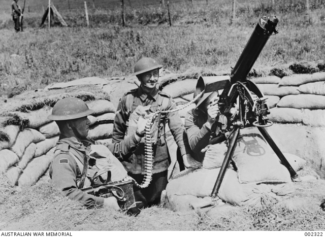 ENGLAND. MACHINE GUN POST IN AN AUSTRALIAN CAMP. | Australian War Memorial