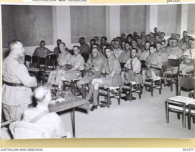 BEIT JERJIA - GENERAL BLAMEY HAS A TALK TO SENIOR OFFICERS OF THE ARMY ...