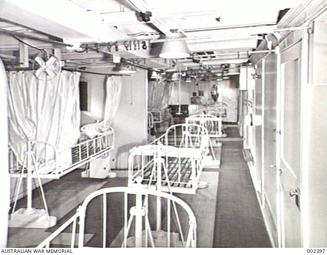 THE NEWLY FITTED OUT "A" WARD ON THE 2/1ST AUSTRALIAN HOSPITAL SHIP ...