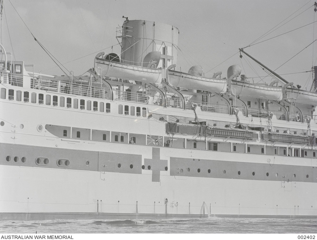 View of the side of the 2/1st Australian Hospital ship Manunda. Well ...