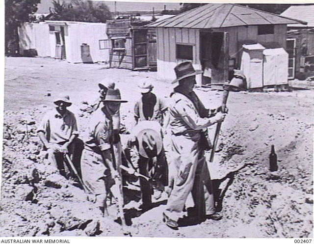 AUSTRALIANS HELP JEWS DIG A TRENCH. | Australian War Memorial