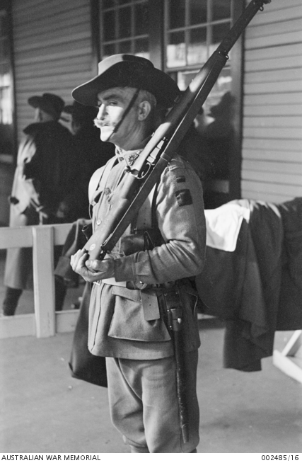 Portrait of an Australian Army soldier taken as he stands his post on ...