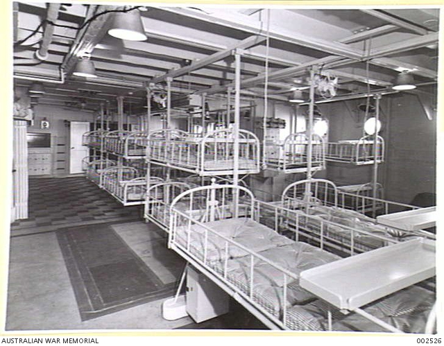 INTERIOR OF P. WARD. HOSPITAL SHIP "MANUNDA". | Australian War Memorial