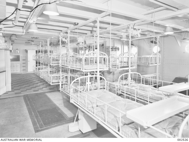 INTERIOR OF P. WARD. HOSPITAL SHIP "MANUNDA". | Australian War Memorial