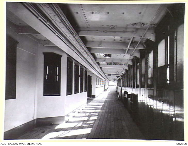 FULL LENGTH OF DECK, PORT SIDE, HOSPITAL SHIP "MANUNDA". | Australian ...