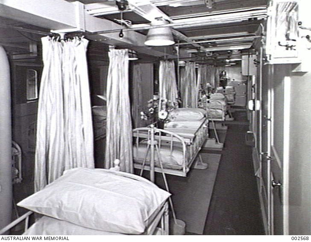 INTERIOR OF "A" WARD OF THE 2/1ST AUSTRALIAN HOSPITAL SHIP MANUNDA ...
