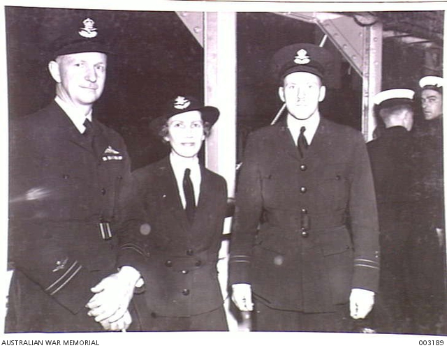 Portrait of three RAAF officers who were to accompany the second ...