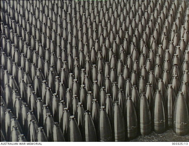A large number of land based artillery projectiles present an almost ...