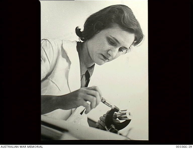 Maribyrnong, Vic. Miss D. Alexander, a woman technician at the ...