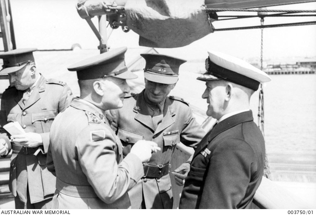 Group portrait taken on the deck of the troopship carrying elements of ...