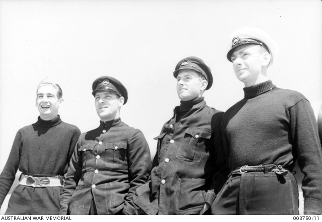 A group of English gunners who are typical of those who man the defence ...