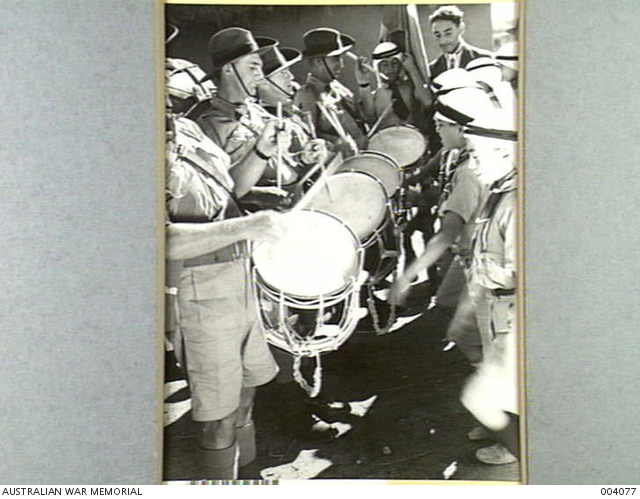 1940-11-16. DEIR SUNEID - ARAB BOY SCOUTS MARK TIME TO THE BEATING OF ...