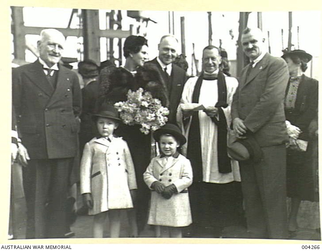 SYDNEY, NSW. OFFICIAL PARTY AT THE LAUNCHING OF THE RAN CORVETTE HMAS ...