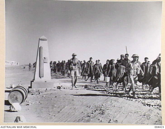 NEAR SIDI BARRANI - OH, THE IRONY OF FATE. ITALIAN PRISONERS MARCH PAST ...