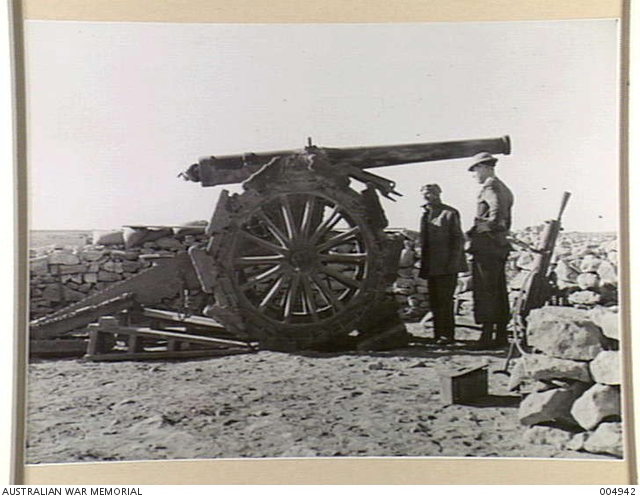 NEAR BARDIA - AN ITALIAN GUN USED IN THE DEFENCE OF BARDIA. CAPTAIN ...