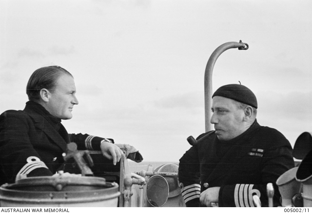 The Captain of a destroyer Flotilla, Lieutenant Commander R. Rhoades ...