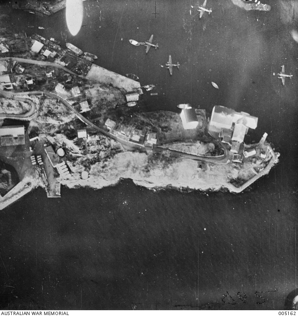 AN AERIAL MAP OF BERGEN TAKEN DURING A BOMBING RAID. MUCH VALUABLE ...