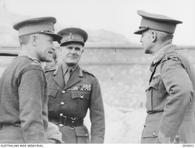 TOBRUK - GEN. O'CONNOR, IN CHARGE OF OPERATIONS IN WESTERN DESERT, GEN ...
