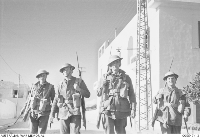 Derna, Libya. Australian troops of the 19th Brigade 6th Division ...