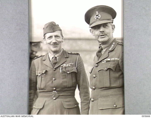 TOBRUK. BRIGADIER ROBERTSON AND GENERAL MACKAY AFTER THE BATTLE OF ...