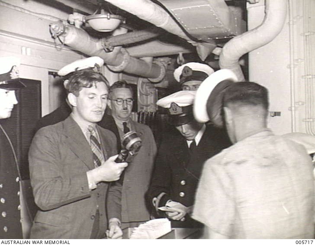 SYDNEY, ABOARD HMAS SYDNEY - ABC RADIO ANNOUNCER PETER HEMERY ...