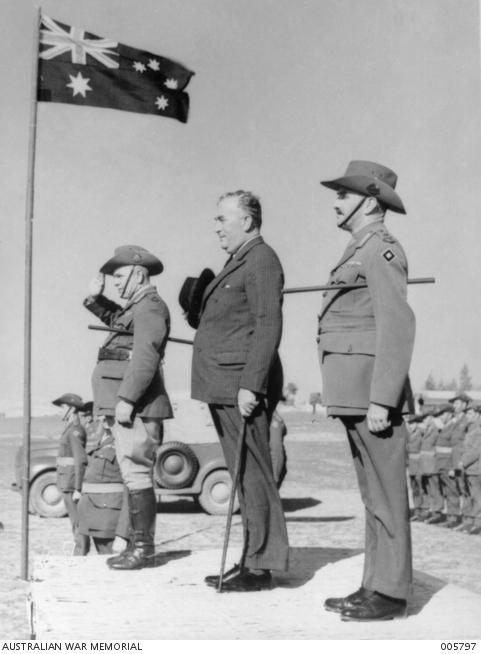GENERAL BLAMEY, GENERAL LAVARACK AND MR MENZIES. (NEGATIVE BY G. SILK ...
