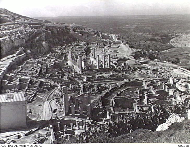 CYRENE, LIBYA. PART OF THE RECENTLY EXCAVATED RUINS OF THE ANCIENT CITY ...