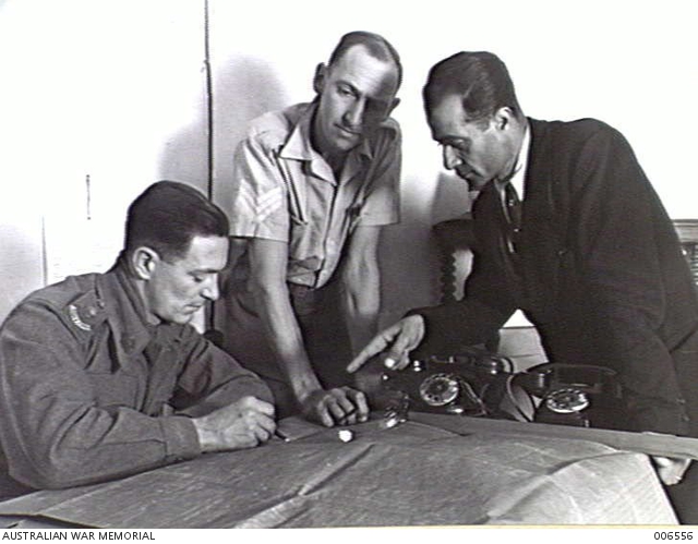 LEFT TO RIGHT: LIEUTENANT LAWSON, LANCE SERGEANT WEAVER, BOTH OF THE 2 ...