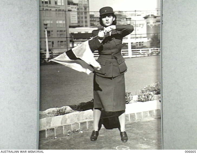 A member of the Women's Australian National Service (WANS) engaged in ...