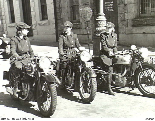 LEFT TO RIGHT MISS SHIRLEY WINTER ON A ROYAL ENFIELD, REGISTRATION DD ...