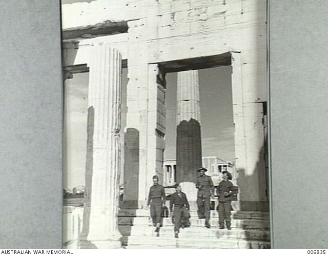 ATHENS. AUSTRALIAN TROOPS INSIDE THE PARTHENON. (NEGATIVE BY G. SILK ...