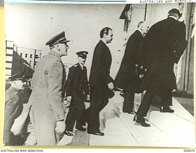 MR. EDEN AND GEN. SIR JOHN DILL IN TURKEY. AT THE PROVISIONAL TOMB OF ...
