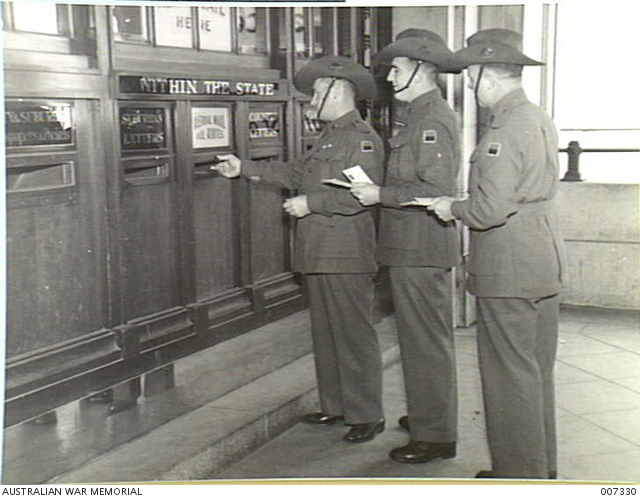 MEMBERS OF THE 2/11TH BATTALION SENDING LETTER BEFORE EMBARKATION ...
