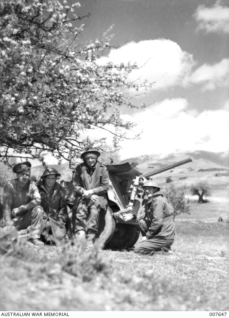 Members of the 1st Anti-Tank Regiment AIF resting after the withdrawal ...