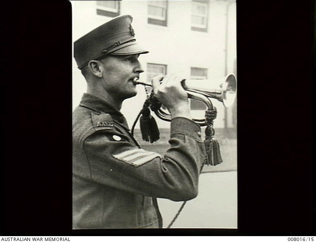 Canberra, ACT. A Sergeant from the Australian Army Service Corps sounds ...