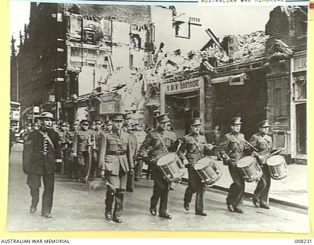 ANNIVERSARY OF NETHERLANDS INVASION. THE BAND OF A DUTCH UNIT PASSING ...