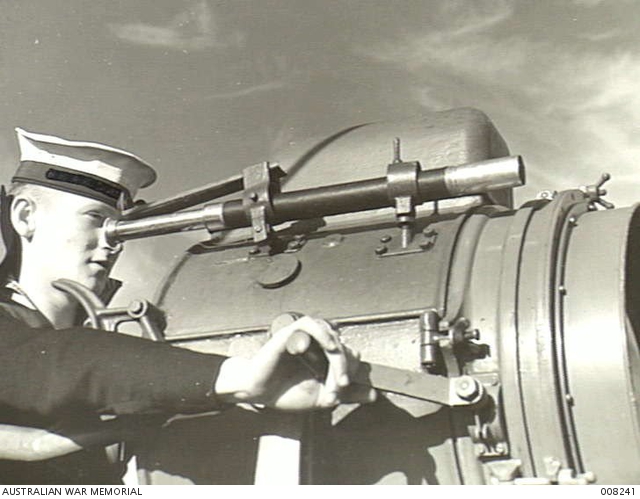 H.M.A.S. DOOMBA. SENDING MESSAGES ON SIGNAL LAMPS. | Australian War ...