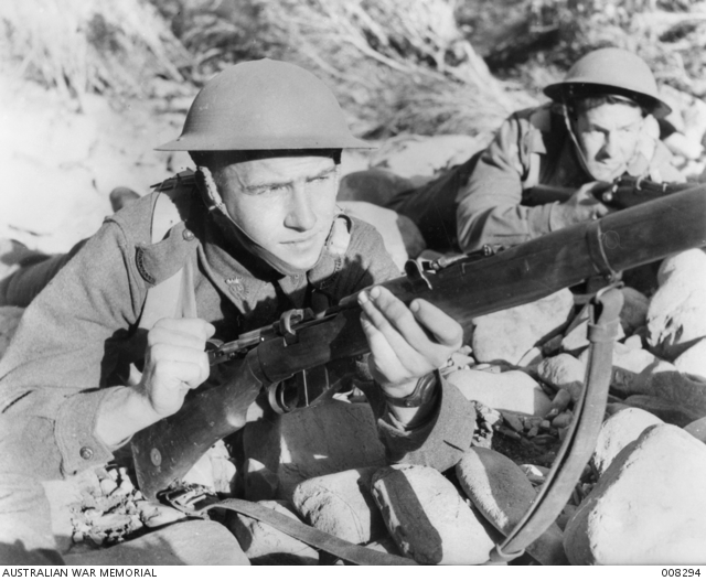 A.I.F. AT DARLEY CAMP. NEAR BACCHUS MARSH. VICTORIA. RIFLE TRAINING ...