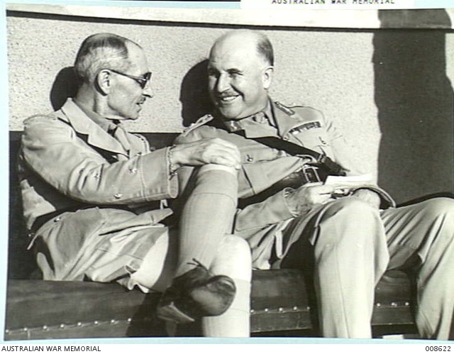 GENERAL WILSON AND FREE FRENCH LEADER GENERAL CATROUX CHAT DURING A ...