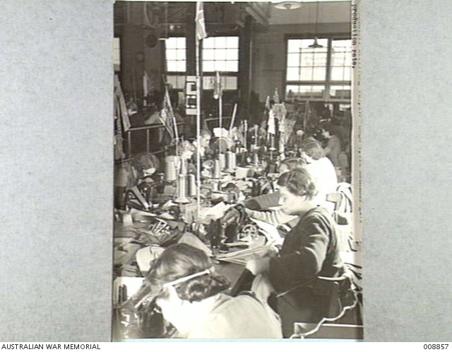 COMMONWEALTH CLOTHING FACTORY. MACHINISTS AT WORK. (NEGATIVE BY S ...