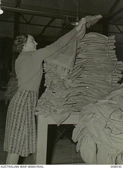 ELSIE KING, FEMALE EMPLOYEE AT THE COMMONWEALTH GOVERNMENT CLOTHING ...