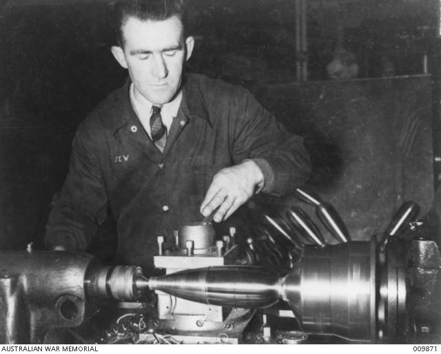 AUSTRALIA MAKES 3" TRENCH MORTARS AND MORTAR BOMBS. MACHINING THE ...