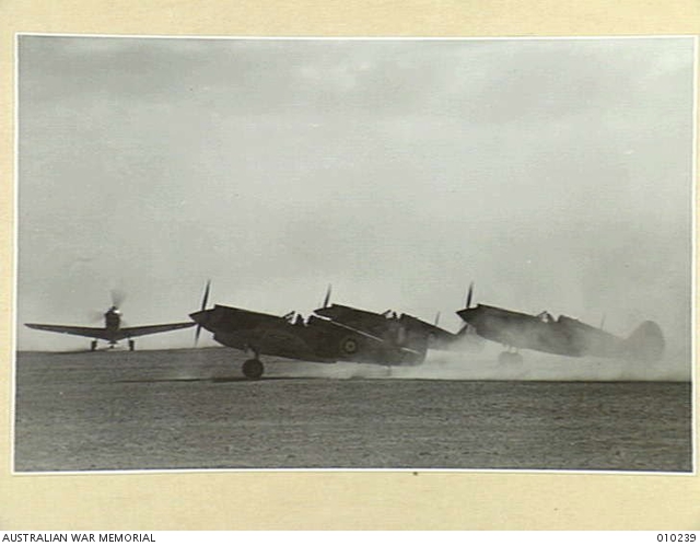 MIDDLE EAST. WITH THE AUSTRALIAN FIGHTER SQUADRON WHO FLY AMERICAN ...