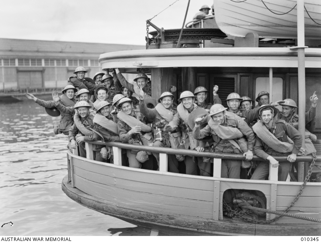 SYDNEY EMBARKATION. ON WAY TO TRANSPORT BY FERRY. (CAVALRY ...
