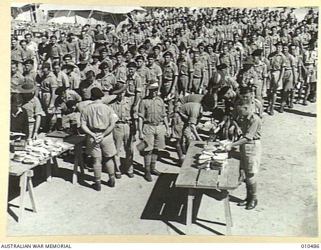 PALESTINE. GROUPS TAKEN DURING MESS PARADE AT THE SIXTH AUSTRALIAN ...
