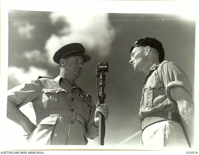 CASA CAMP. CAPTAIN LAURIE CECIL OF THE ABC UNIT RECORDING VOICES IN THE ...